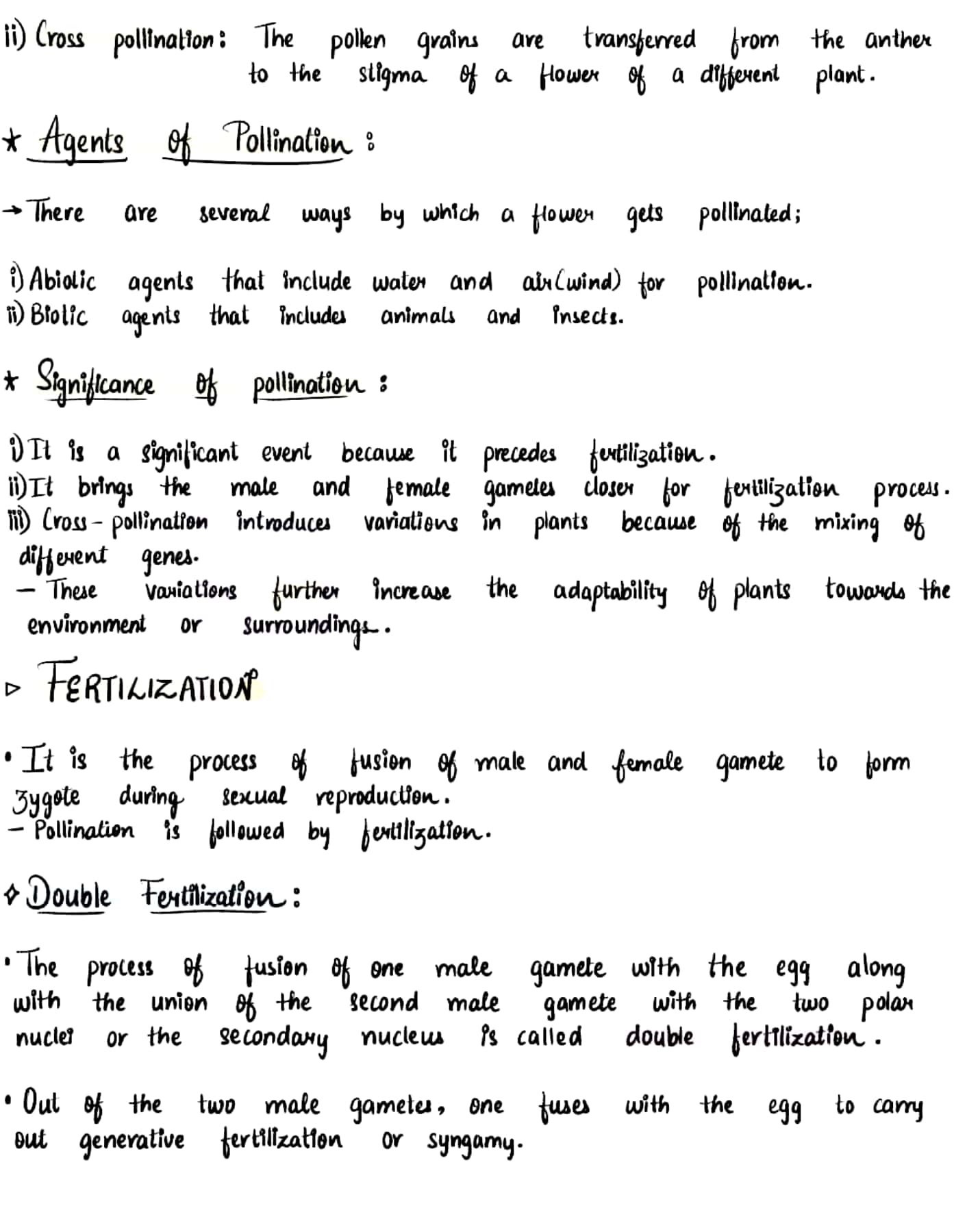 Reproduction handwritten notes class 10 - Studypur