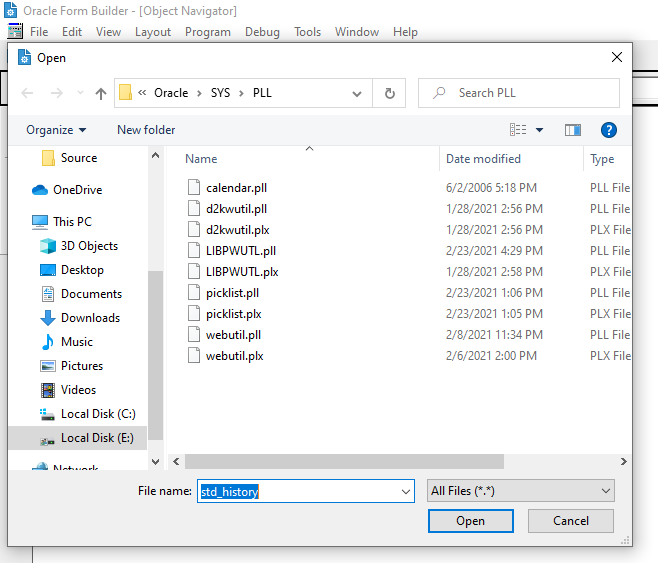 Migration Oracle forms 6i to 12c .pll library error ORA-06508