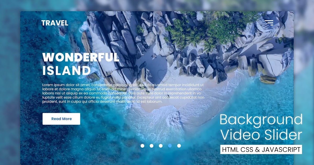 Responsive Website Design | With Background Video Slider - Travel Website - HTML CSS ...