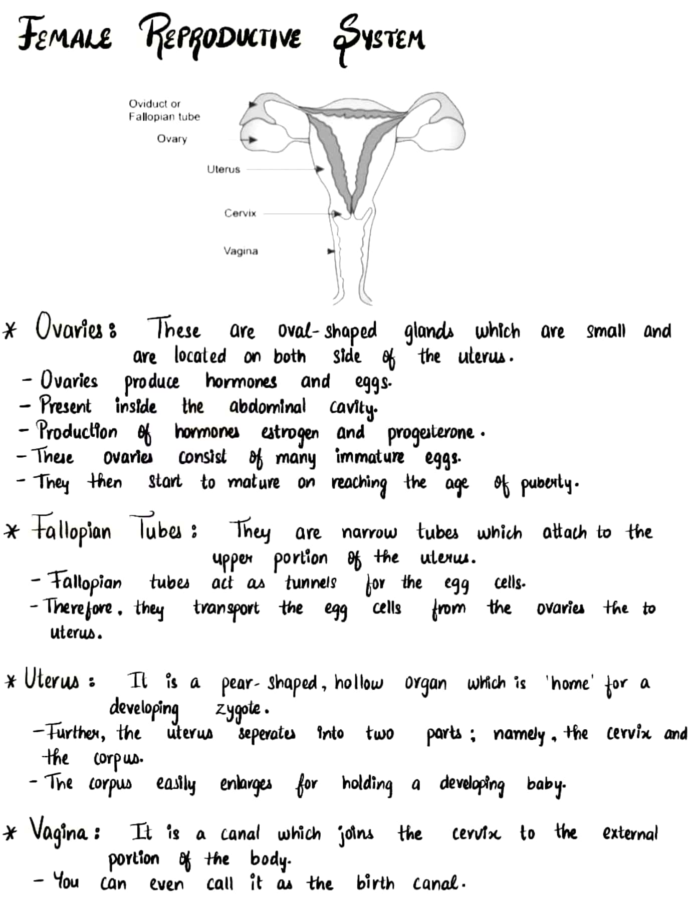 Reproduction handwritten notes class 10 - Studypur