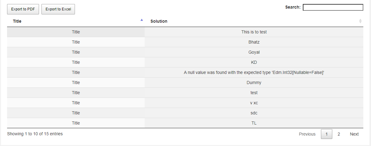 Clear DataTable on button click
