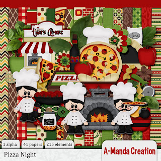 A-Manda Creation: New Digital Scrapbook Kit Release! Pizza Night