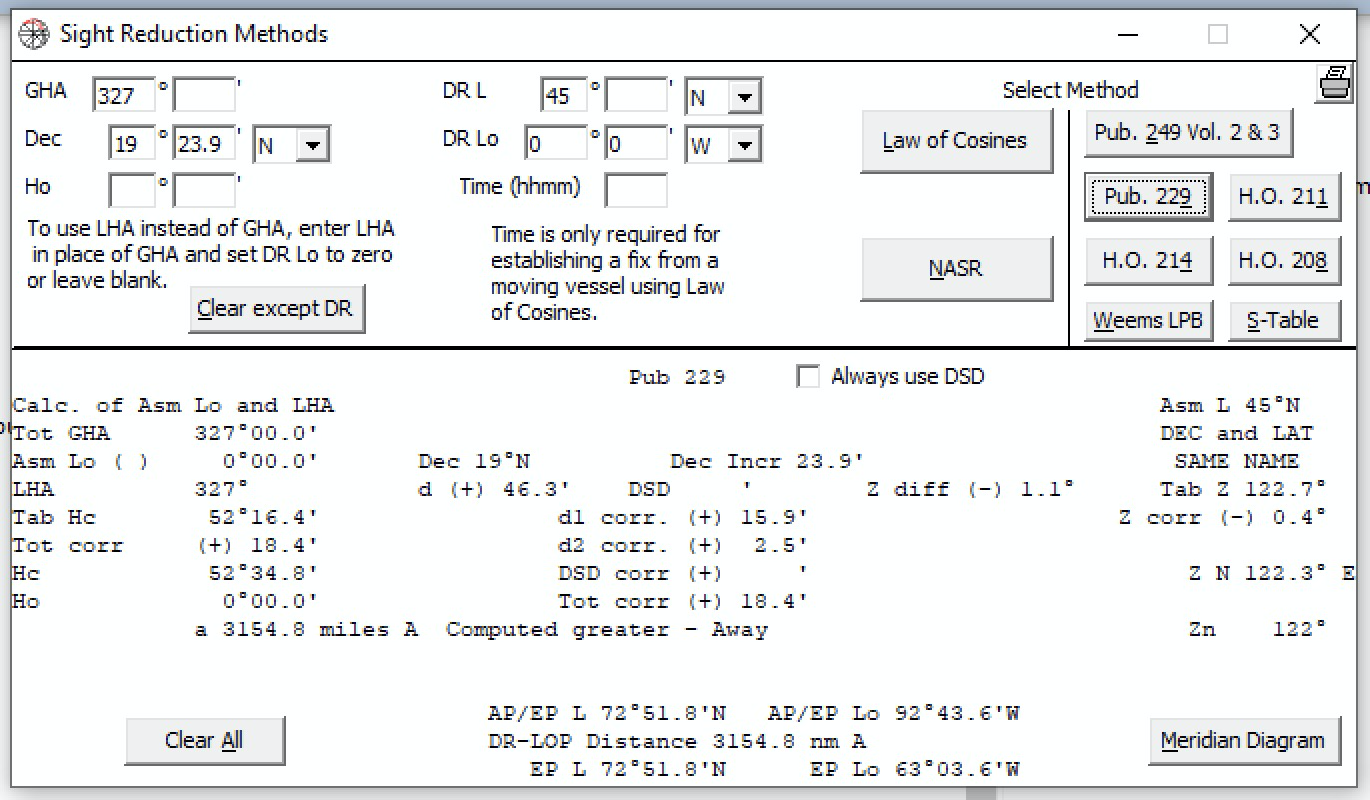 David Burch Navigation Blog: Checking Sight Reduction With ...