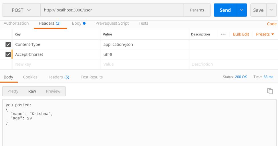 Programming for beginners: Express: body-parser: hello World application