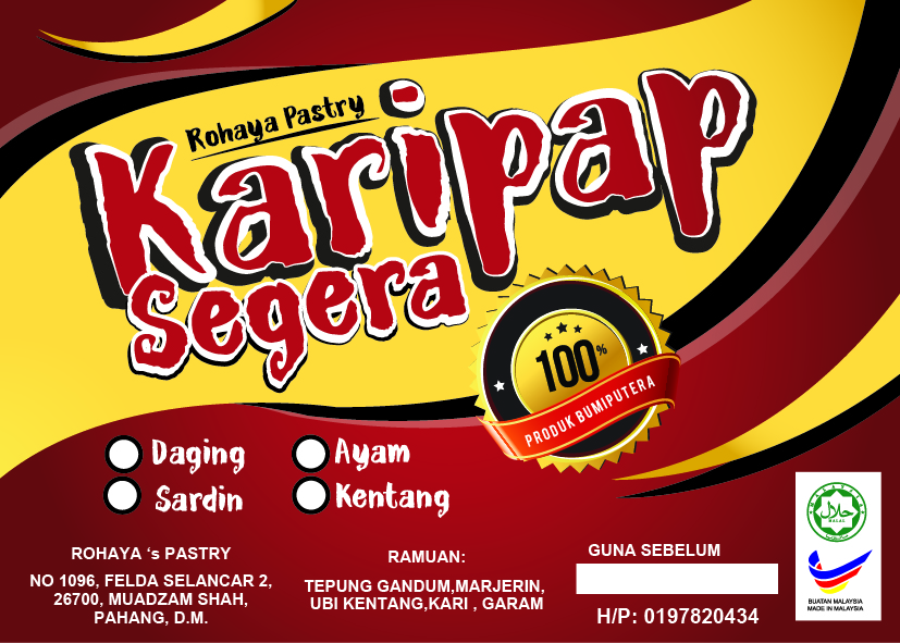 Stickiz Blog: Contoh Design Sticker Penggemar Karipap Segera Frozen Food