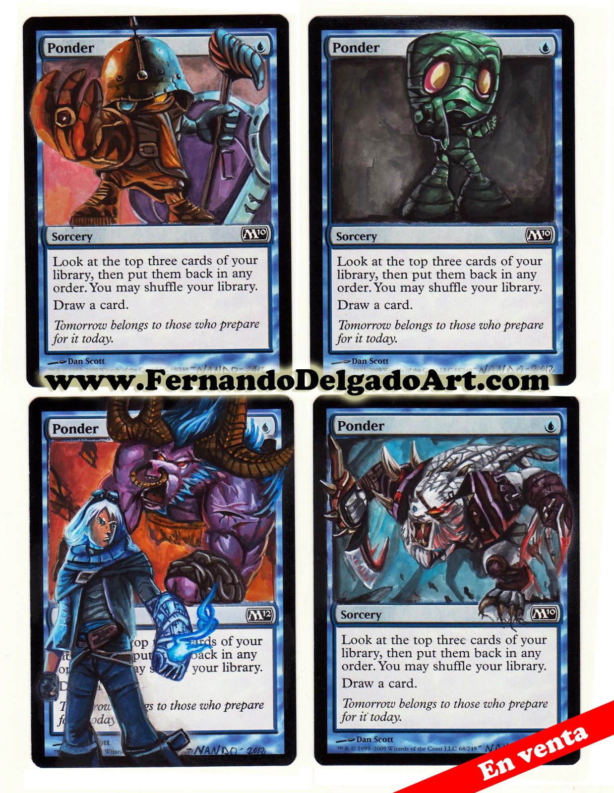 Fernando Delgado Art: MTG Altered card Playset Ponder: League of Legend ...