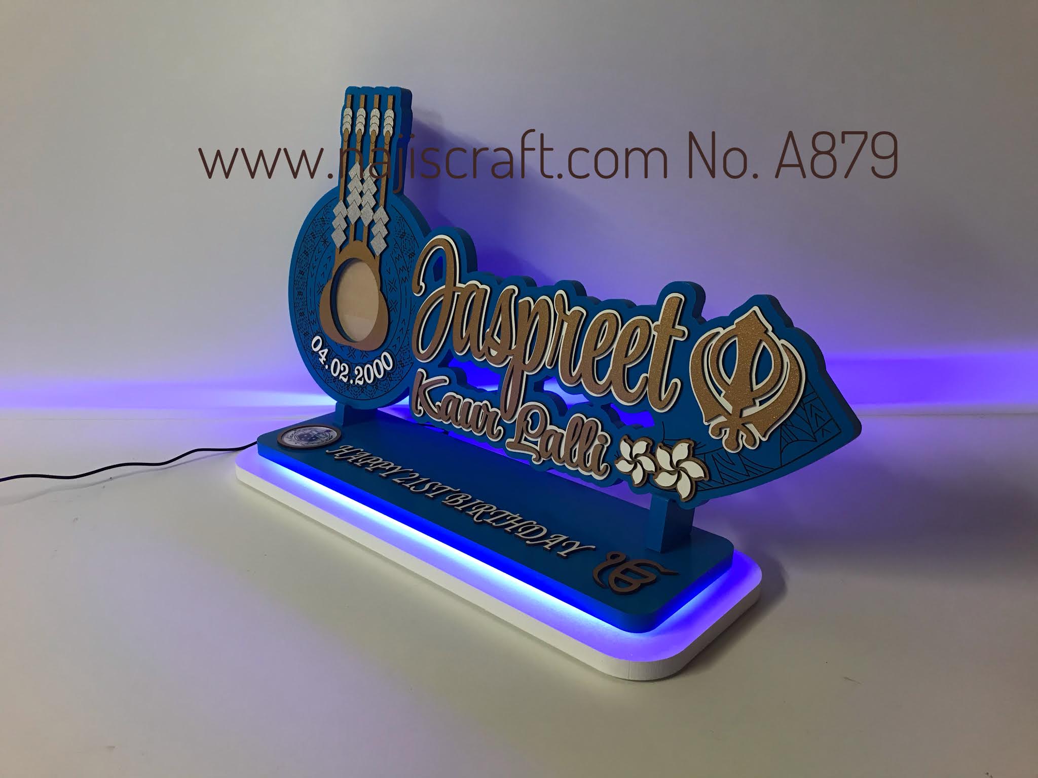 NO. A879 SAMOA TUIGA 21ST KEY 70CM - WHITE LED LIGHTS & KHANDA (Sikh ...