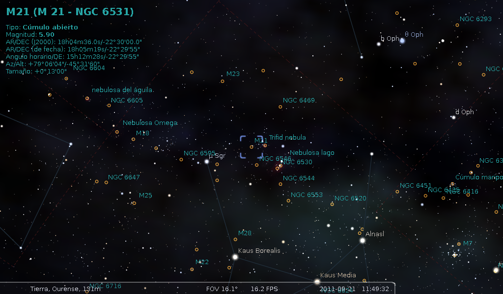 EL MIRON DEL CIELO: CATALOGO MESSIER, M21