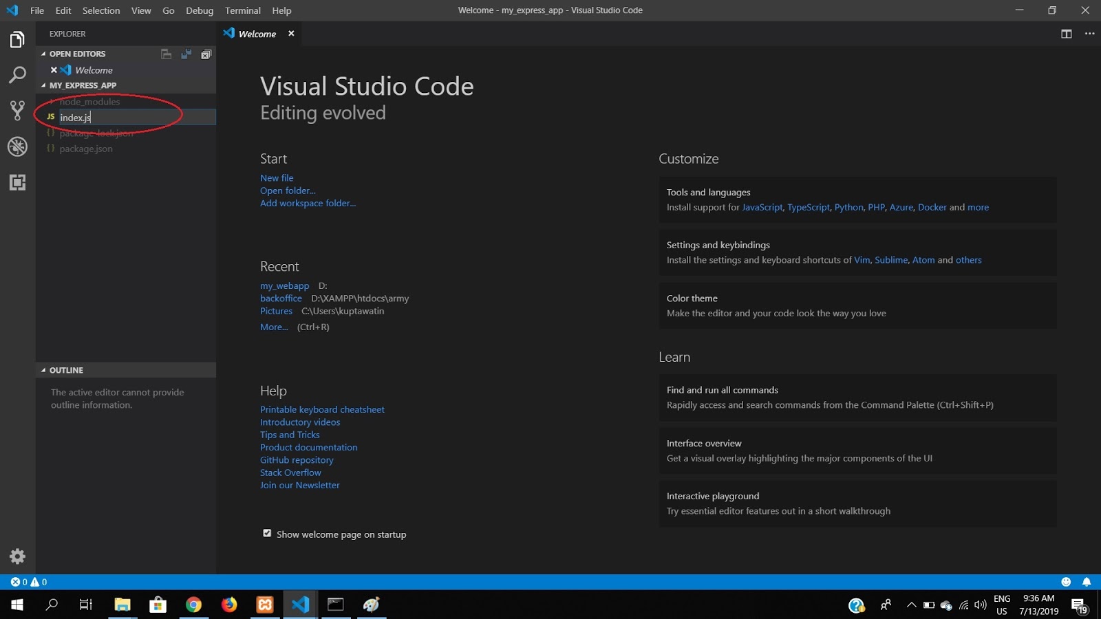 ตัวอย่างการพัฒนา Web Application ด้วย NodeJS + Express ( ใช้ EJS เป็น ...