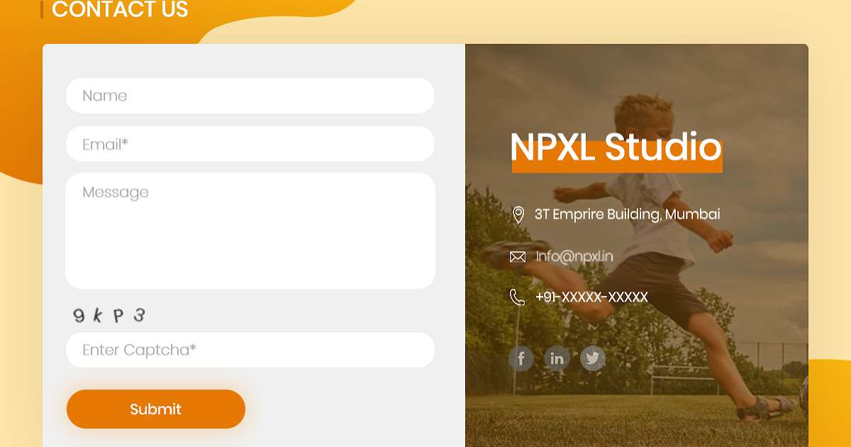 Contact Us Page UI | Npxl Studio UI Design