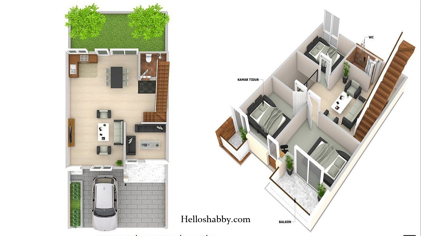 6 Denah Rumah Minimalis 2 Lantai Modern Sederhana 2021 ~ HelloShabby ...