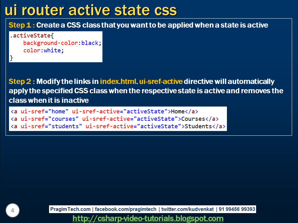Sql server, .net and c# video tutorial: ui router active state css Sql server, .net and c# video tutorial: ui router active state css