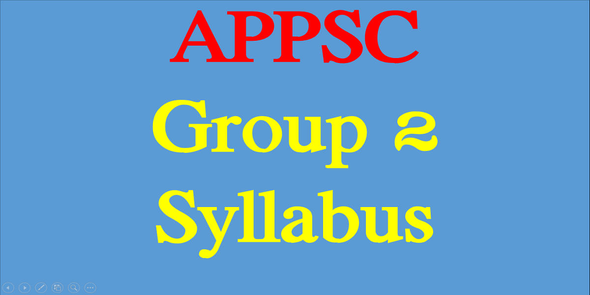 APPSC Group II Syllabus in English & Telugu
