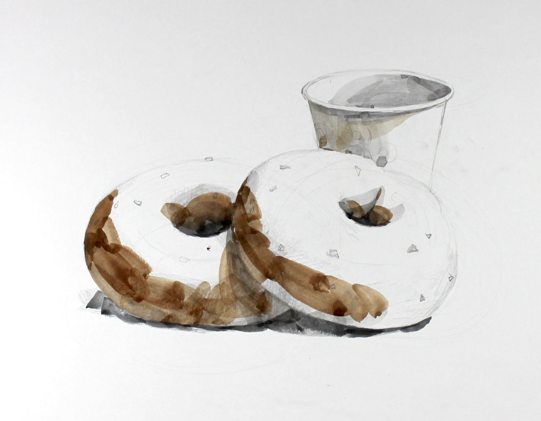 NAMIL ART: [watercolor step by step] Donuts and paper cup - Basic Still ...