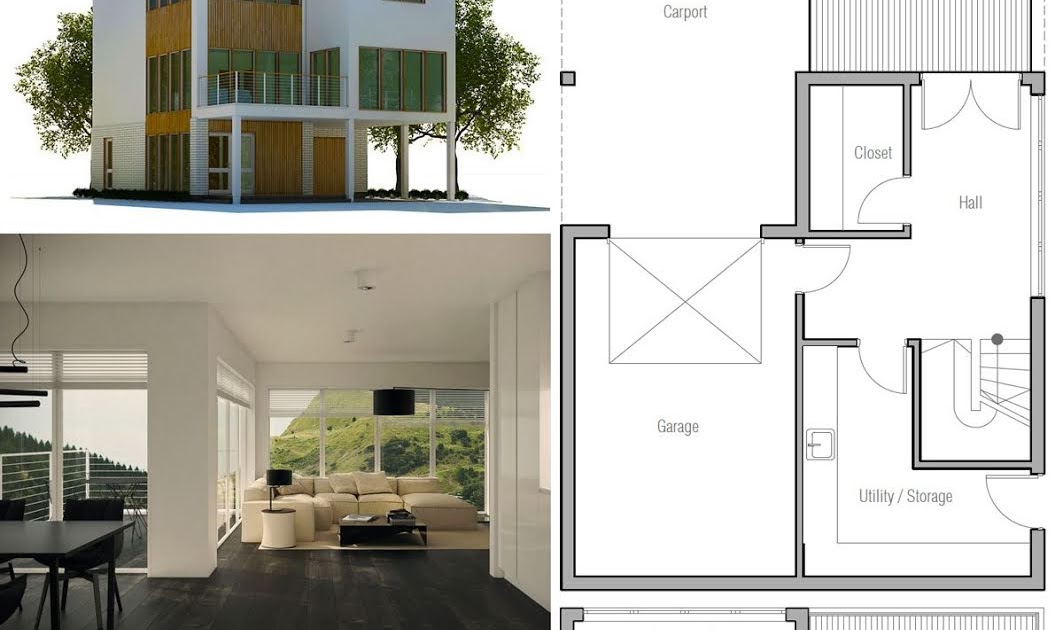 Minimalist House Plans - Bathroom and Garden
