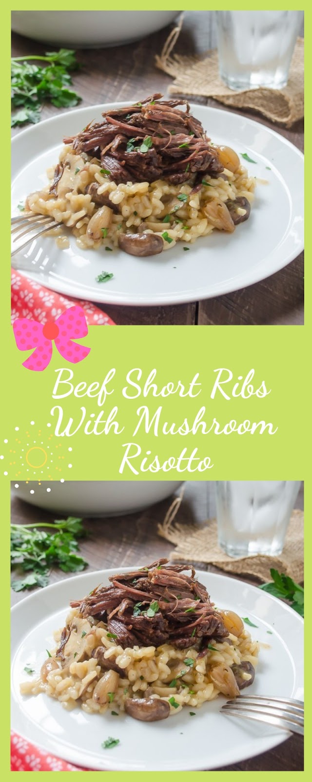 Beef Short Ribs With Mushroom Risotto