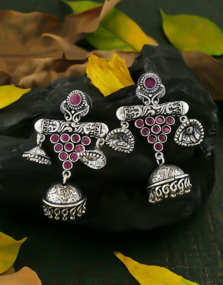 Designer silver earrings