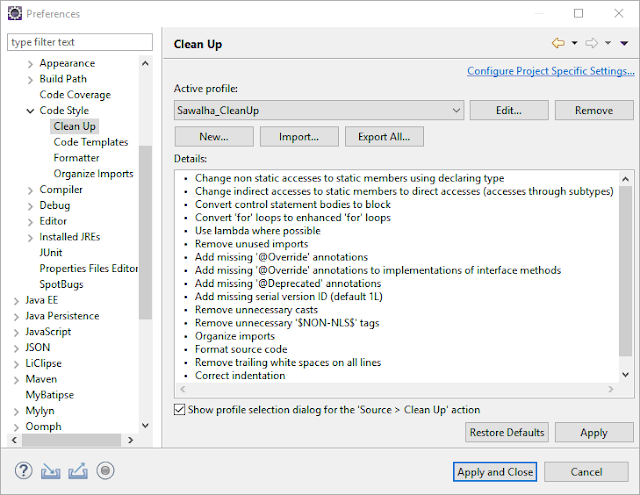 Ibrahim Sawalha's Blog: Eclipse Java and HTML Code Formatter