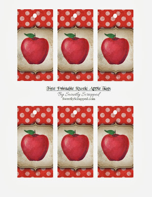 Sweetly Scrapped: {Free} Printable Rustic Apple Hang Tags, Autumn Packaging