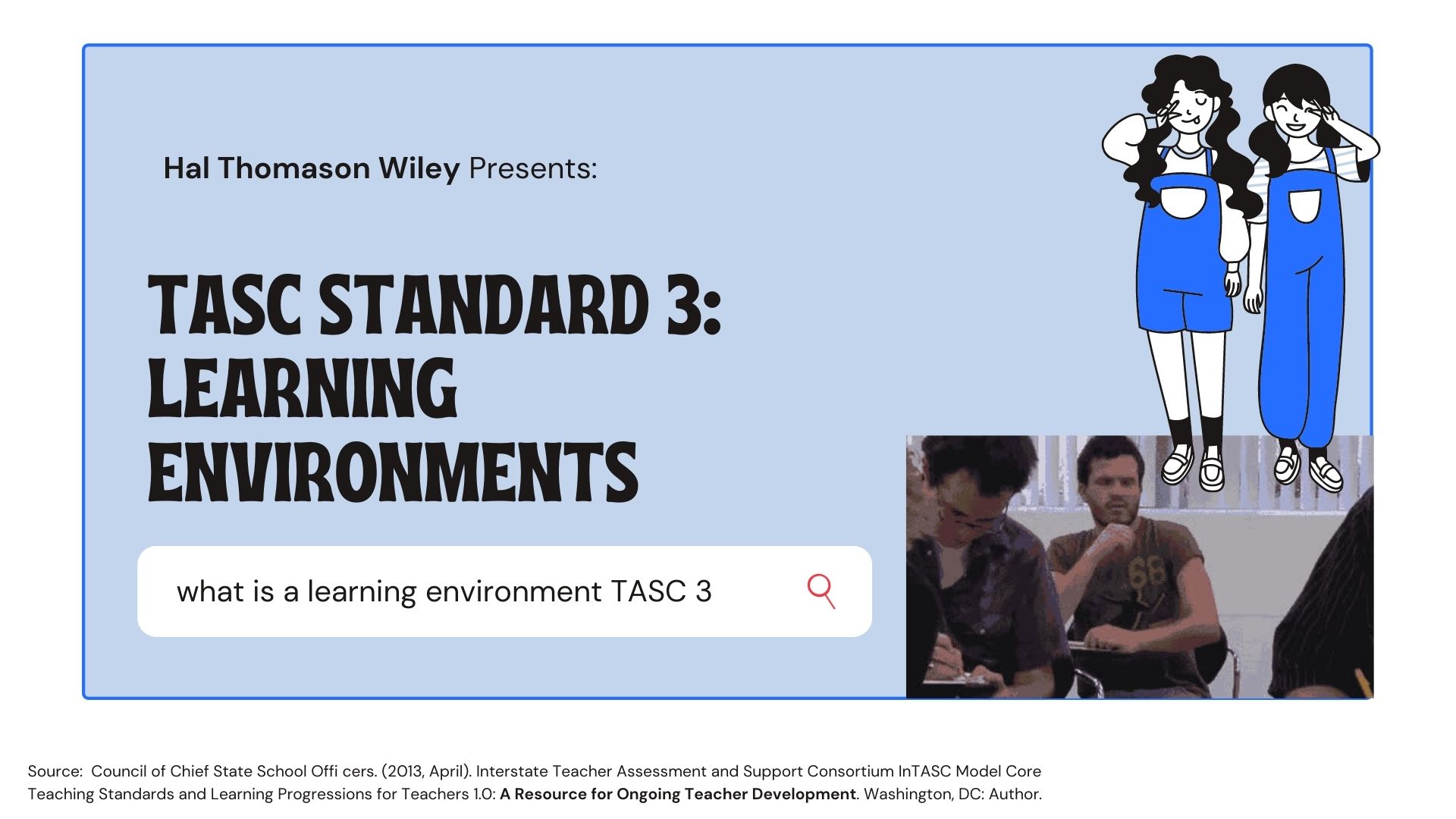 TASC STANDARD 3: LEARNING ENVIRONMENTS