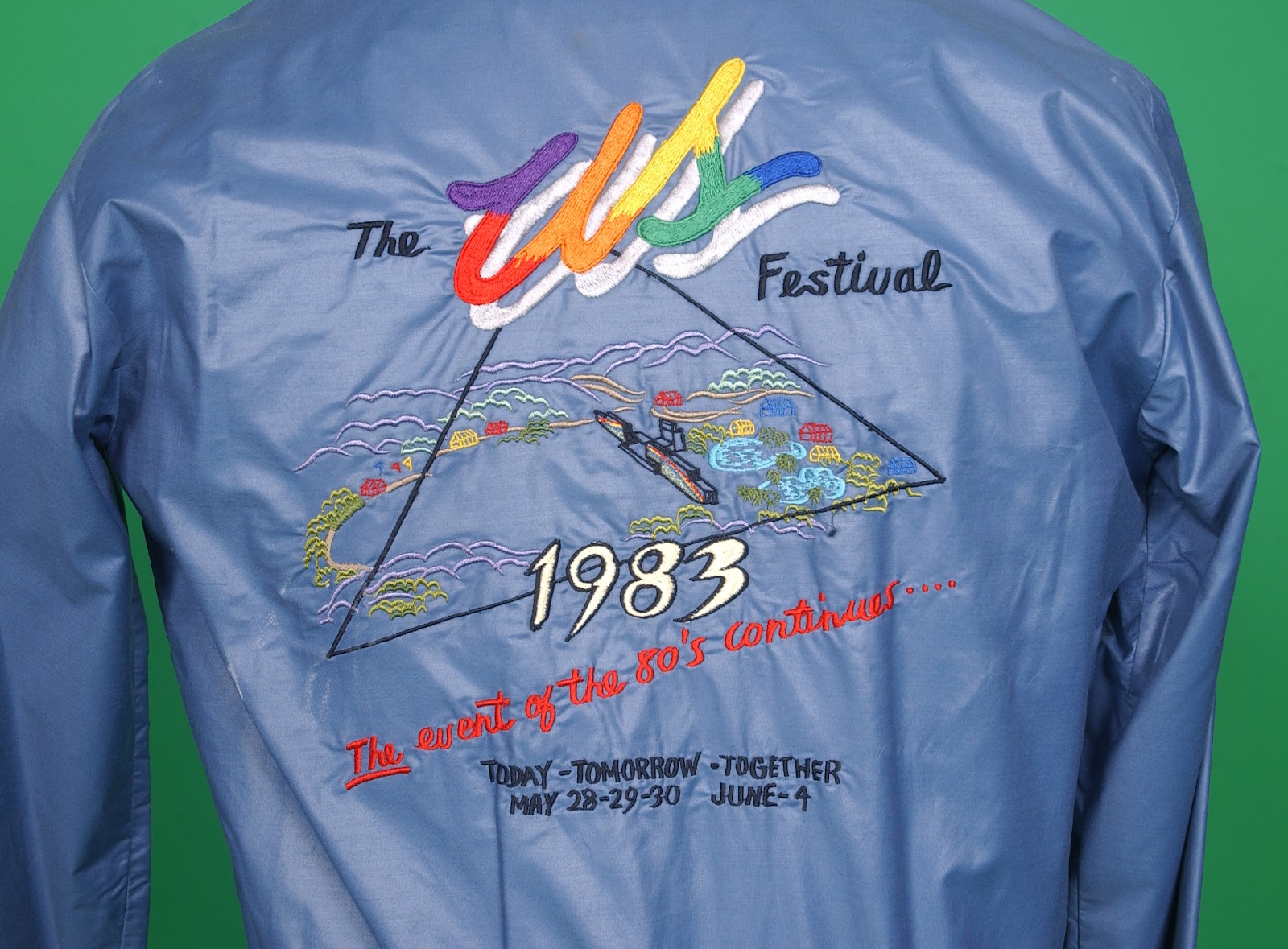 VintageTourJackets: THE US FESTIVAL STAFF CREW JACKET 1983 BLUE