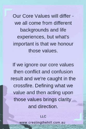DISCOVERING YOUR 6 CORE VALUES - Cresting The Hill