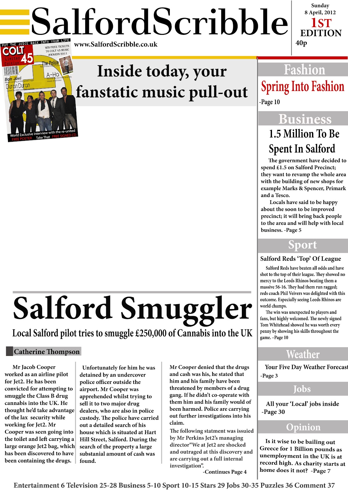 A2 Advanced Portfolio: Newspaper-Salford Scribble