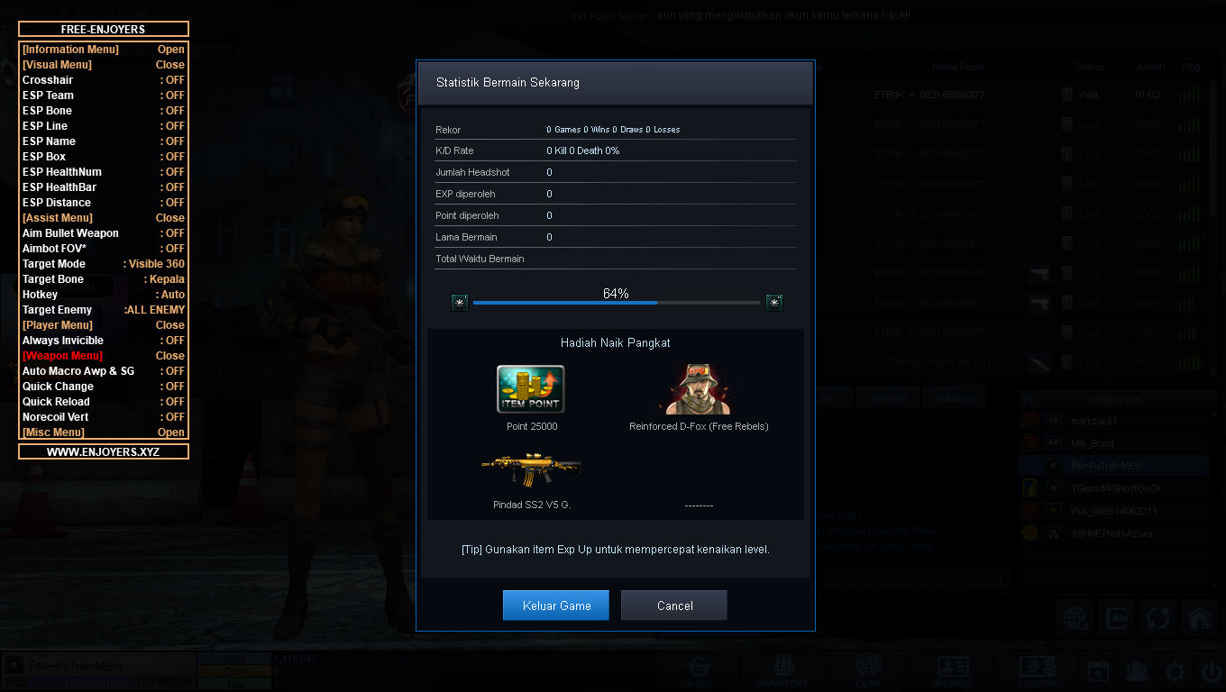New Cheat Point Blank Zepetto Indonesia 10 Juni 2021 - ARV HACK FREE