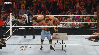 RKO in Mid-Air through a Table