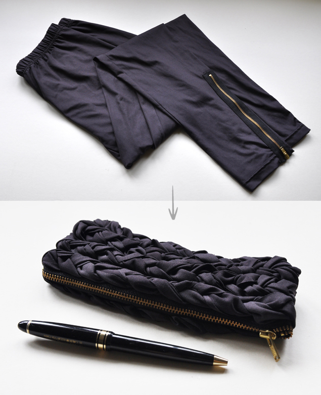 Popular DIY Crafts Blog: How to Make a Fancy Pouch From Old Leggings