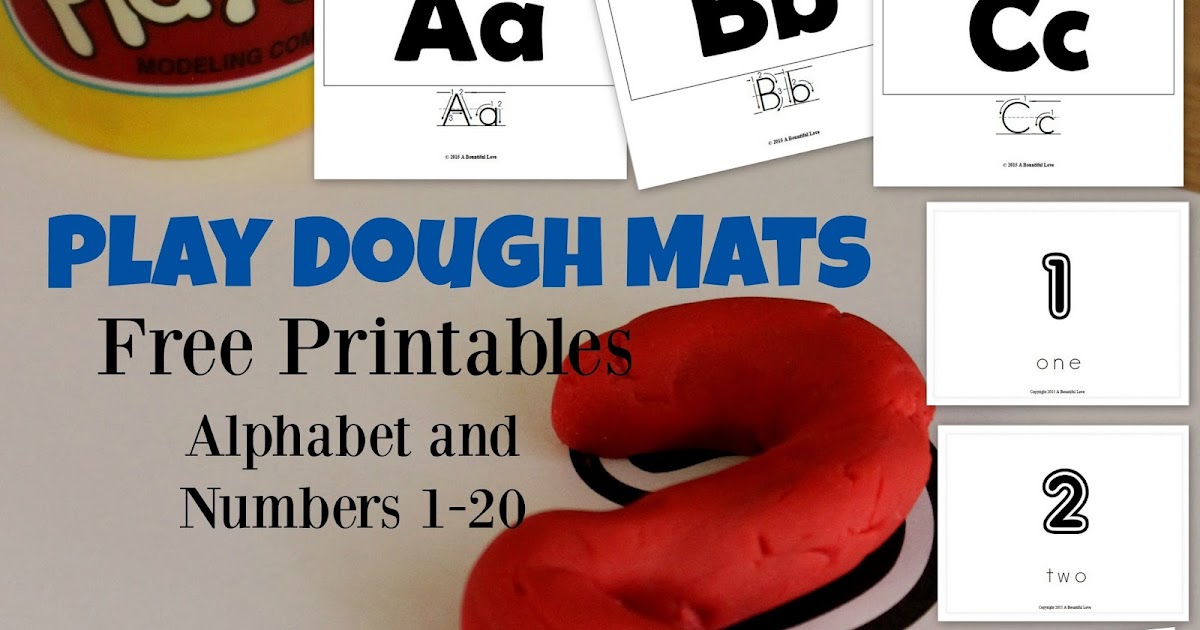 Alphabet and Numbers Play Dough Mats - Free Printable - A Bountiful Love