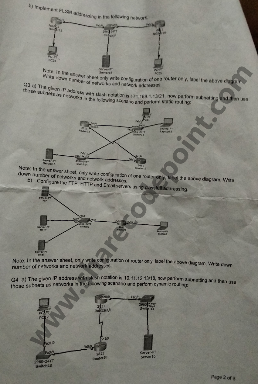 CSE307 : Computer Network Lab End Term Practical Questions - CSE 307 ...