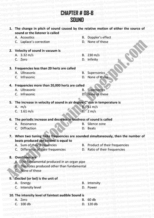 ENTRY TEST MCQ'S AND NOTES FOR XI AND XII: Physics Sindh Board XI ...