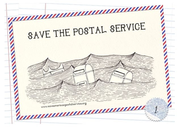 The Missive Maven: Free printable postcards: Save America's Postal Service