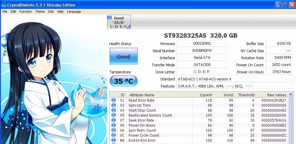 PC Tips and Tricks : Get Hard Disk Information With CrystalDiskInfo