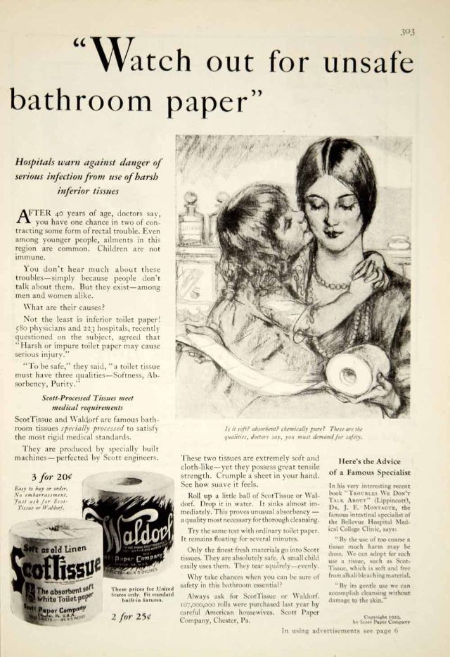 Vintage Toilet Paper Ads From the Early 20th Century ~ Vintage Everyday