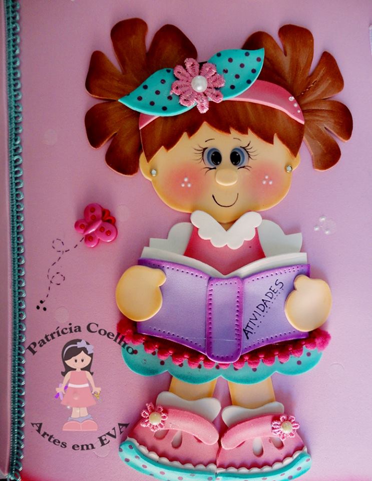 Capa de caderno de eva com molde para imprimir - Ver e Fazer