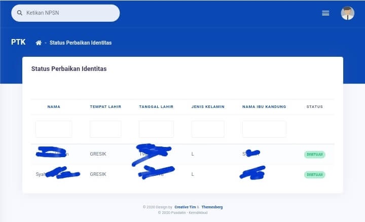 Verval PTK Perbaikan Data Identitas | IJ.COM