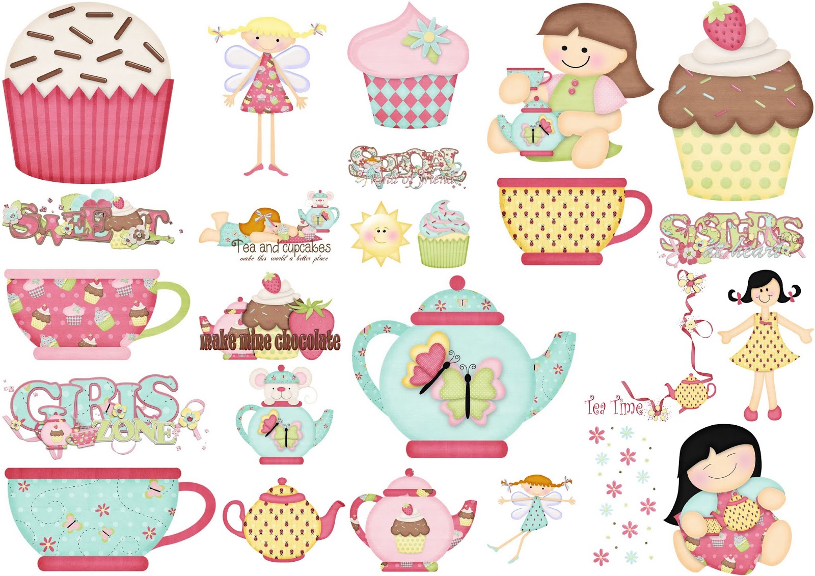 Tea and Cupcakes Clipart. | Oh My Fiesta For Ladies!