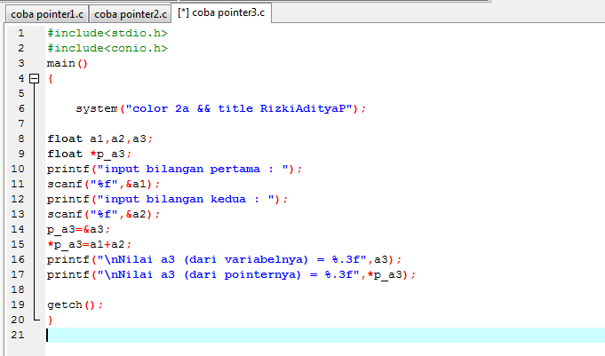 Pointer Dalam Bahasa Pemrogram C | RizkiBlogSpot