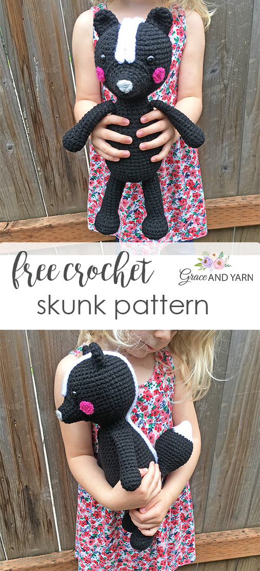 Free Crochet Skunk Pattern - Grace and Yarn