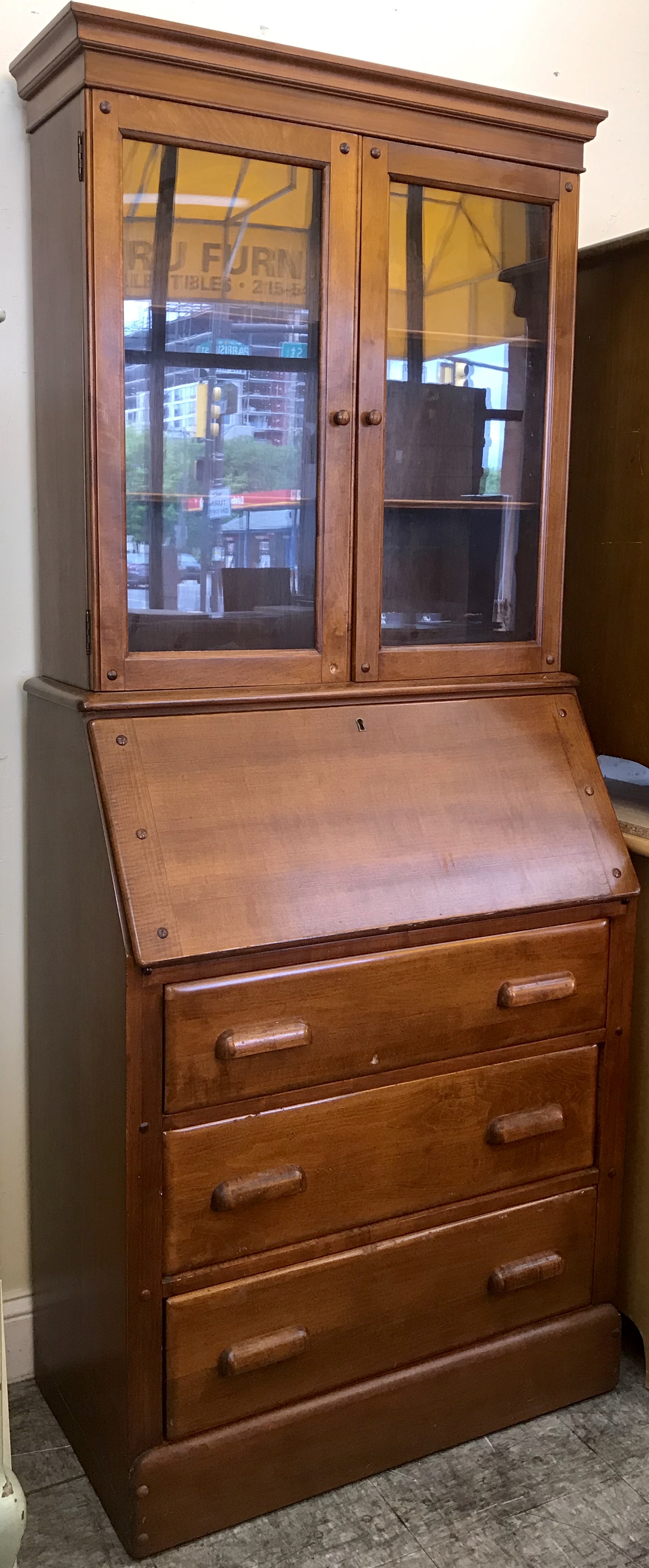 Uhuru Furniture & Collectibles: #472308 Maple Secretary Desk - $165 SOLD