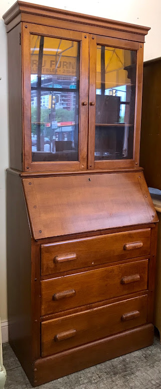 Uhuru Furniture & Collectibles: #472308 Maple Secretary Desk - $165 SOLD