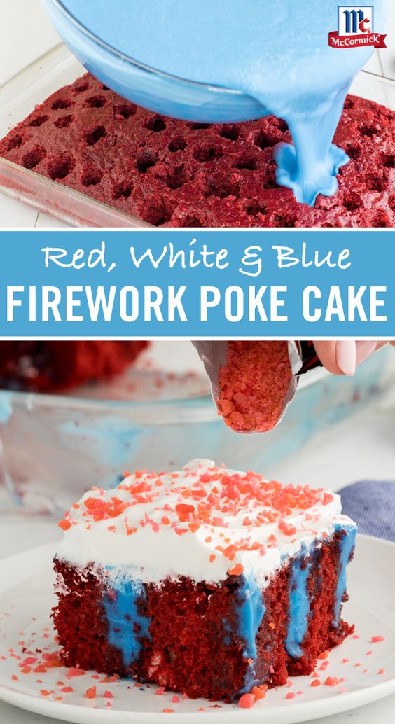 Firework Poke Cake - Food Easy Father