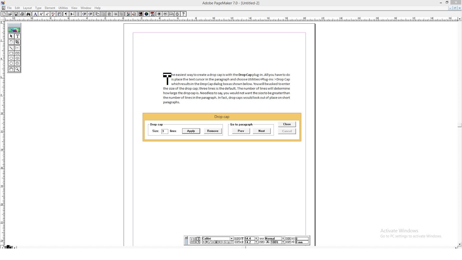 Tutorial and Techniques of Photoshop and PageMaker: Creating Drop Caps