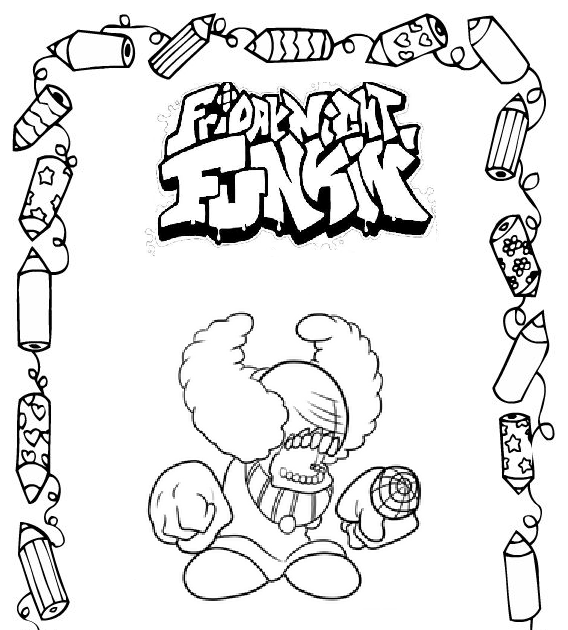 🎸TRICKY THE CLOWN de Friday Night Funkin PARA colorear🎶 - COLOREA TUS ...