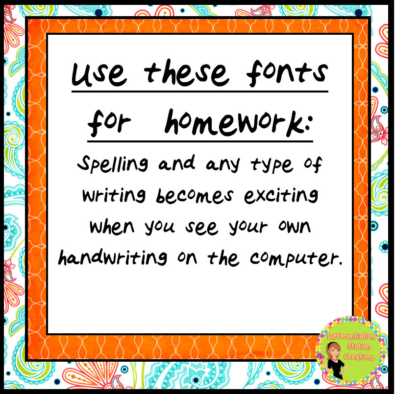 Differentiation Station Creations: Make Your Own Font!