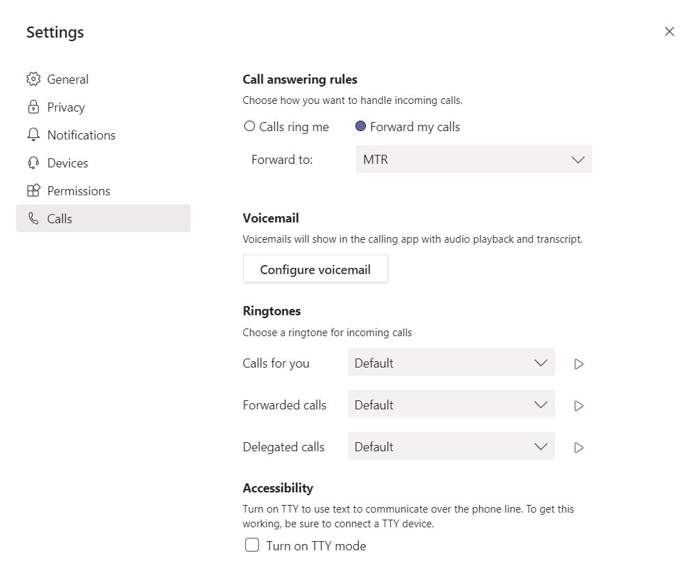 Microsoft Teams Video Call Forwarding