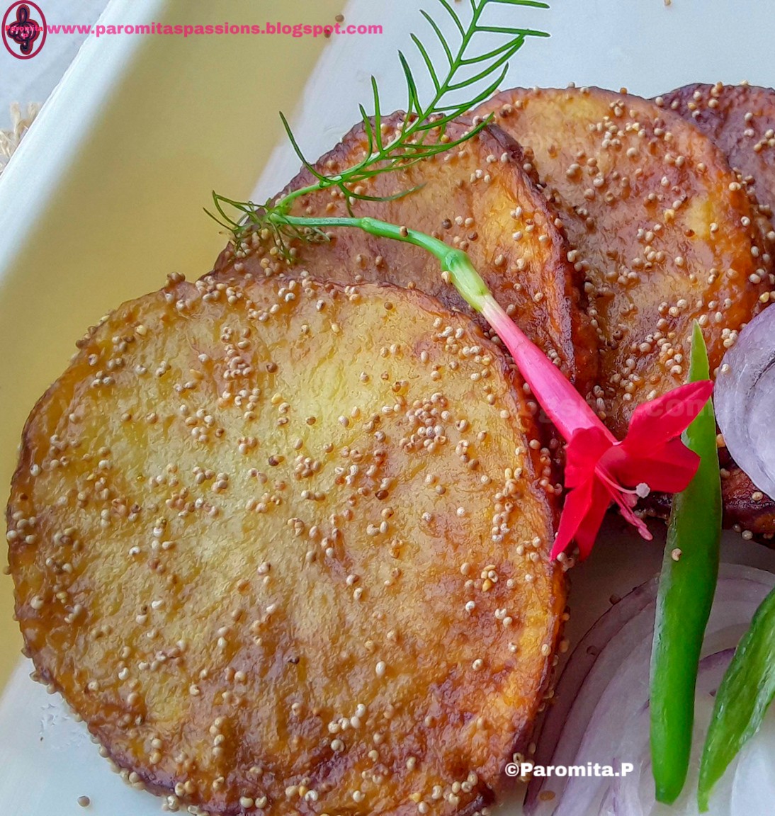 Aloo Posto Bhaja | Fried Potato with Poppy Seeds - Paromita's Passions