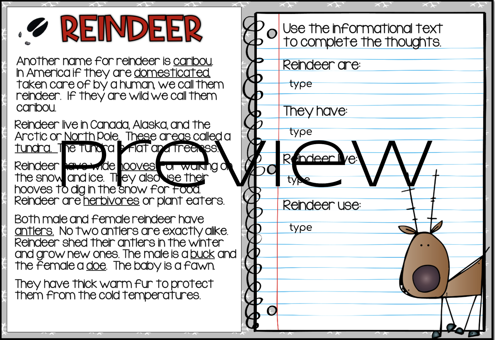 1st Grade Hip Hip Hooray!: Reindeer Fun...Interactive Google Slides ...